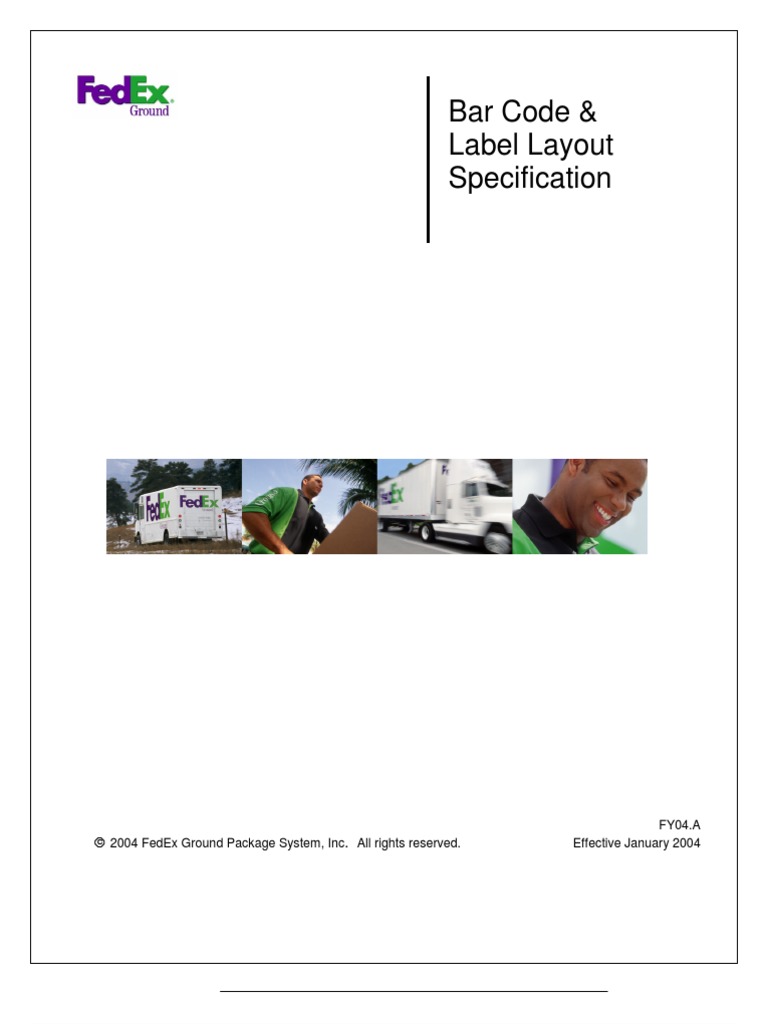 FedEx Ground Label Layout Specification | PDF | Barcode | Ascii