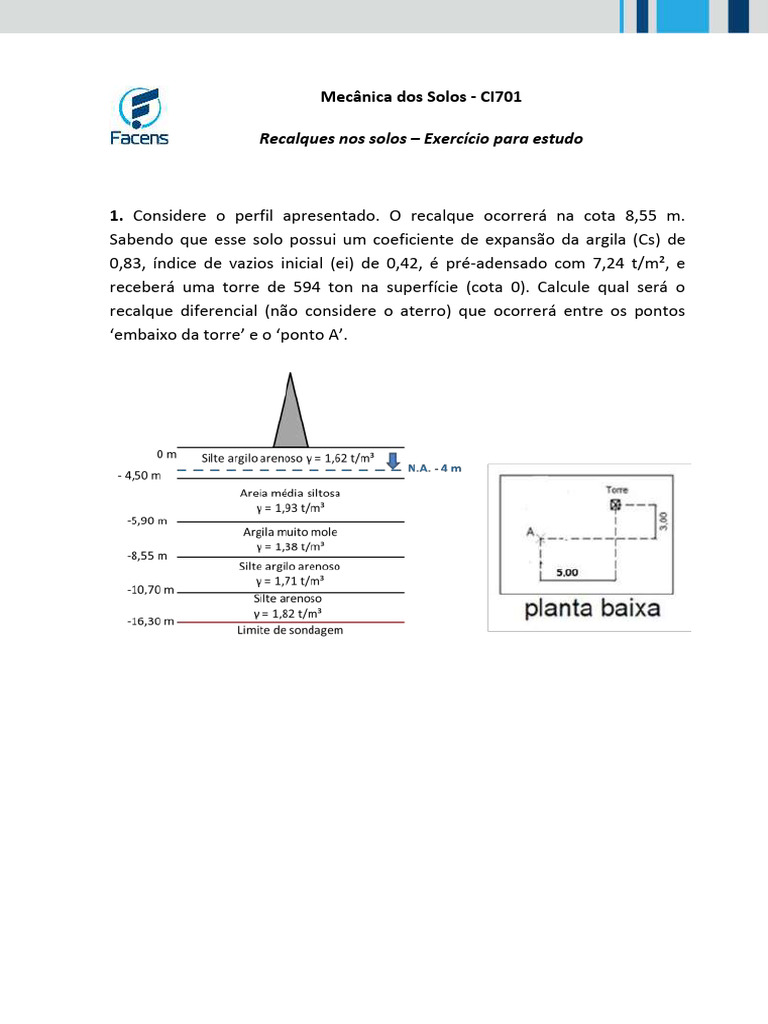 Cálculo de Recalque em Solos Argilosos | PDF