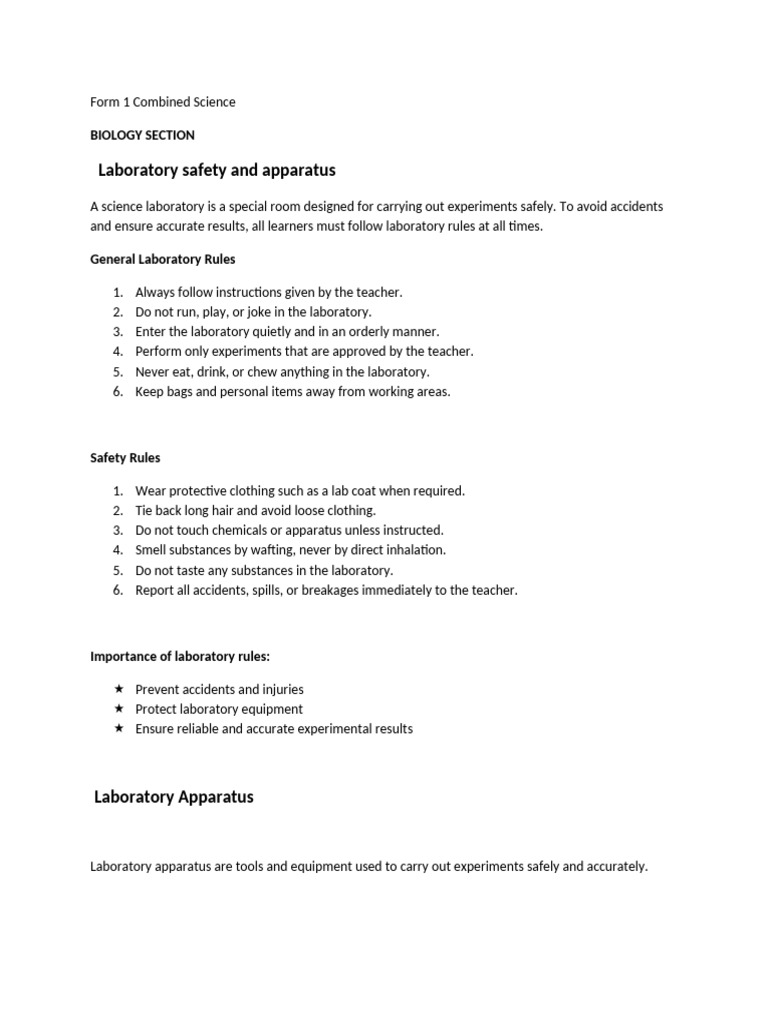 Laboratory Safety and Apparatus Guide | PDF