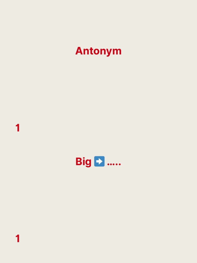 Antonym | PDF
