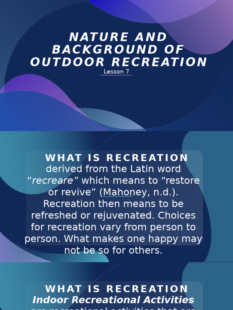 Benefits of Outdoor Recreation Activities | PDF | Psychology