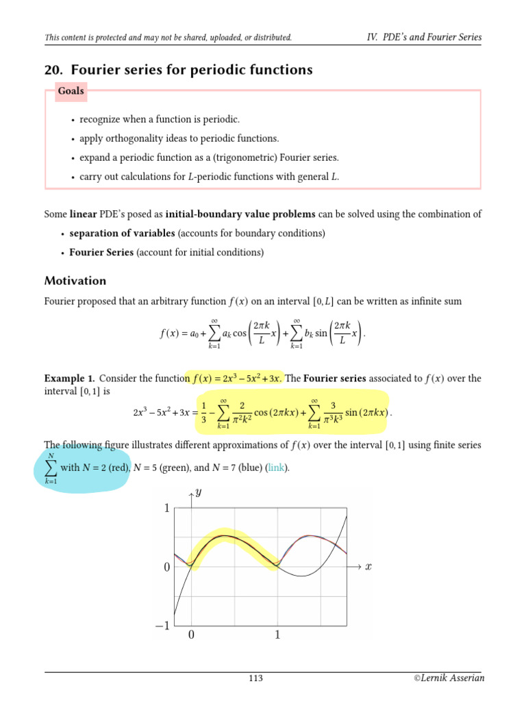 Fourier Series for Periodic Functions | PDF | Fourier Series | Function ...