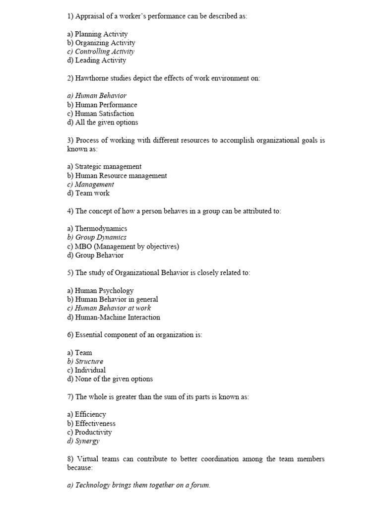 HRM Quiz With Solutions Vuabid | PDF | Human Resource Management ...