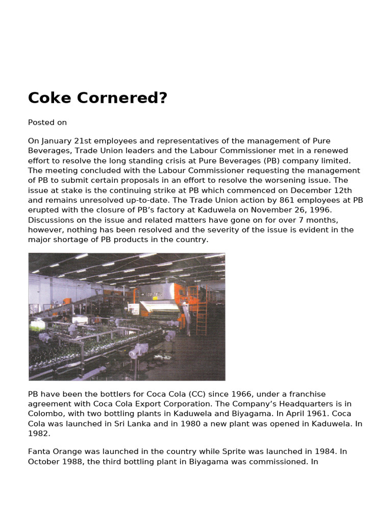 Coke Cornered_ | PDF | The Coca Cola Company | Coca Cola