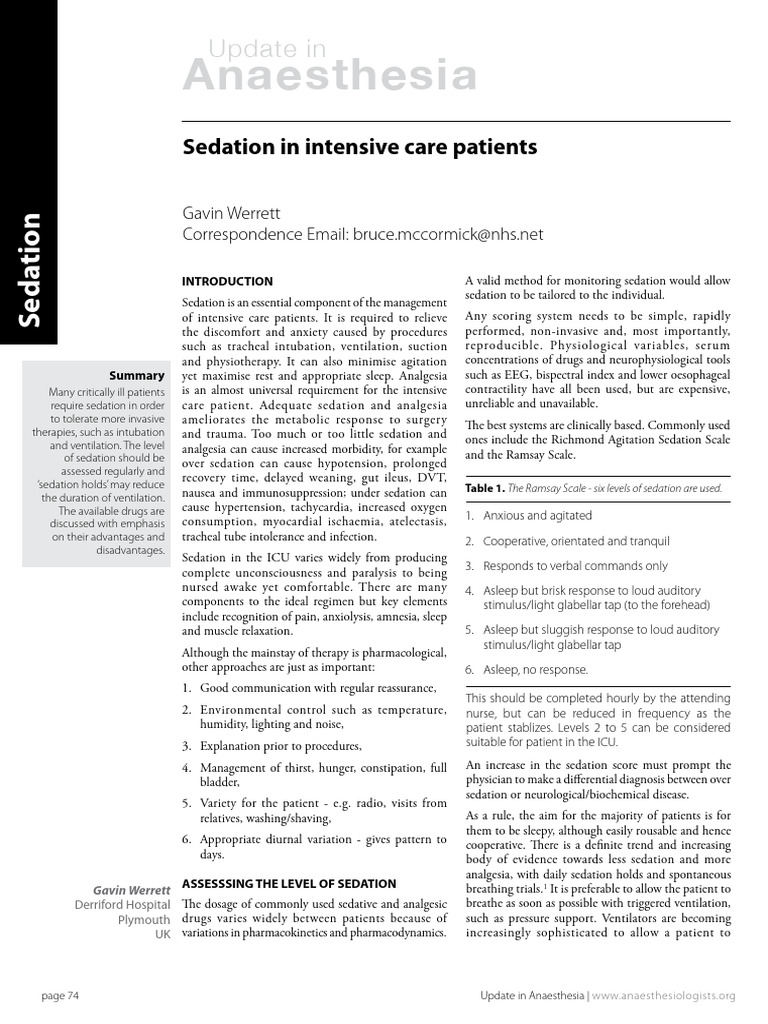 uia28-Sedation-in-intensive-care-patients | PDF | Intensive Care ...
