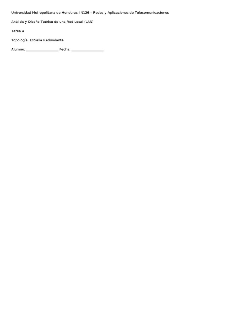 Tarea4 Red Estrella Redundante | PDF