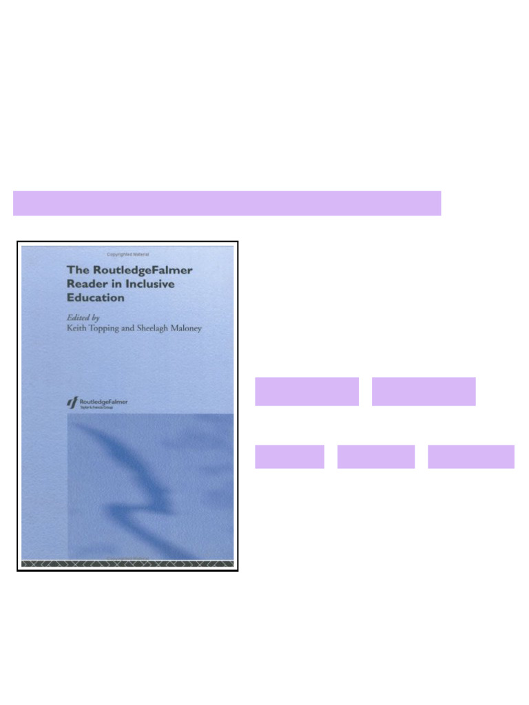 The RoutledgeFalmer Reader in Inclusive Education Readers in Education ...