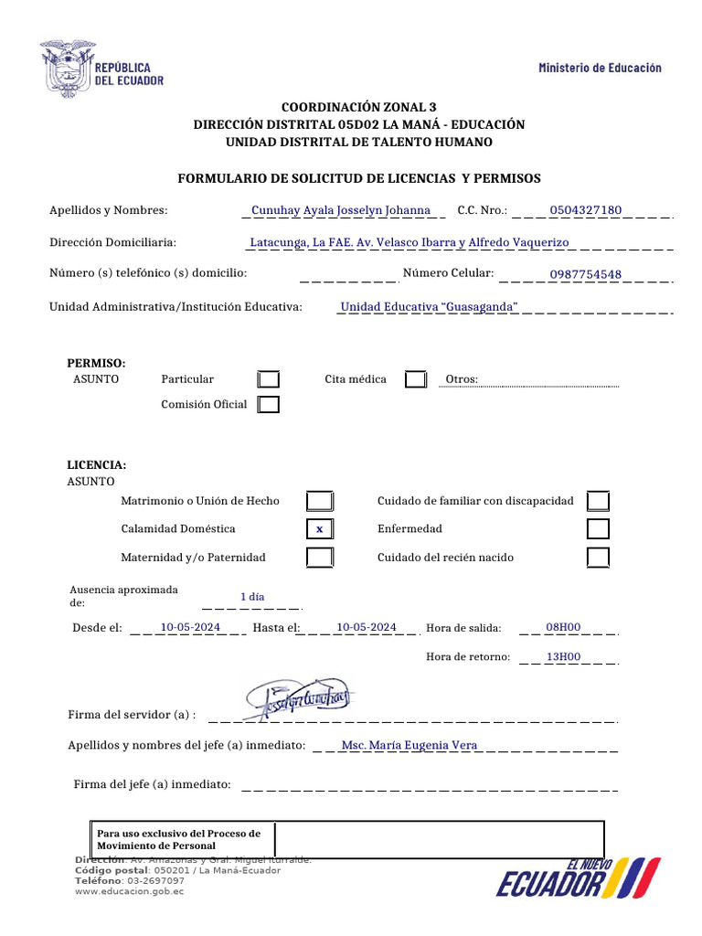 Formato Nuevo Solicitud de Licencias y Permisos | PDF