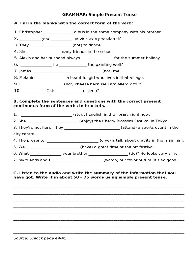 English 2_Simple Present | PDF