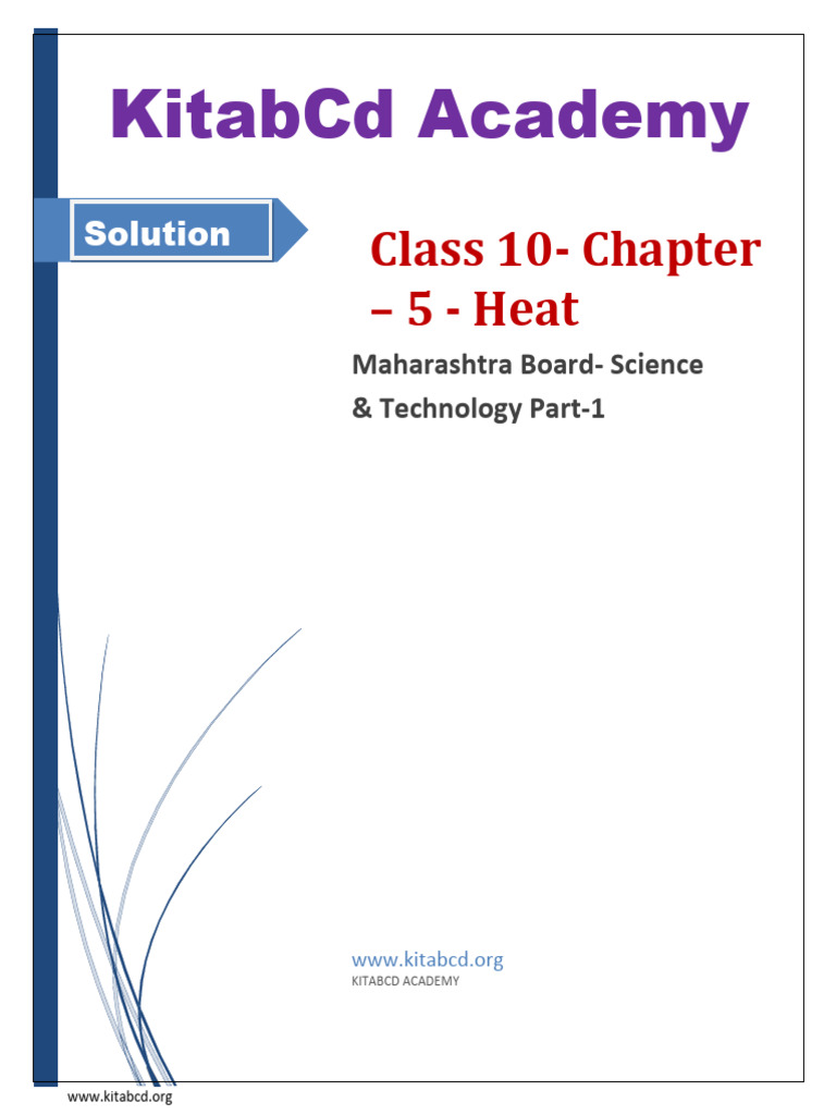 Ch-5 Sc-1 Kitabcd MSBSHSE Class 10 Solutions | PDF | Heat | Latent Heat