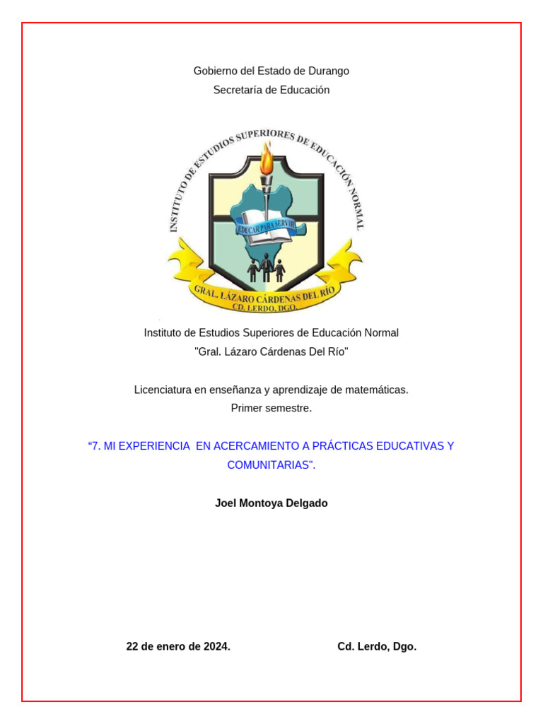 7. Mi Experiencia en Acercamiento a Prácticas Educativas y Comunitarias ...