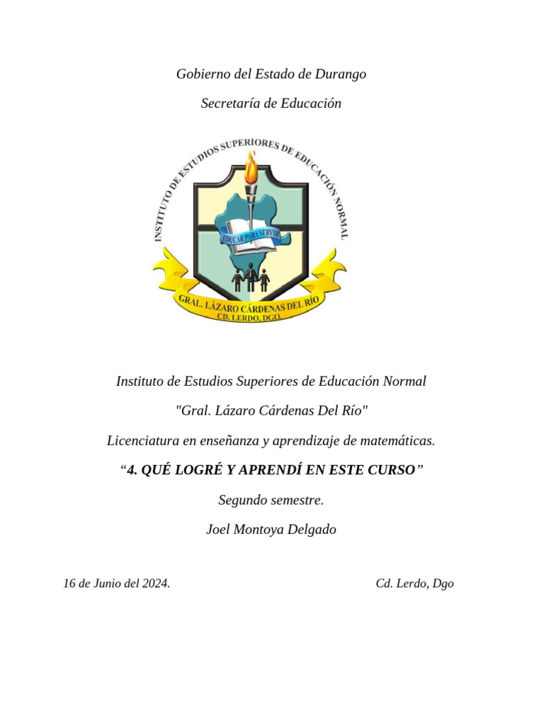 Qué Logré y Aprendí en Este Curso | PDF | Escuelas | Maestros