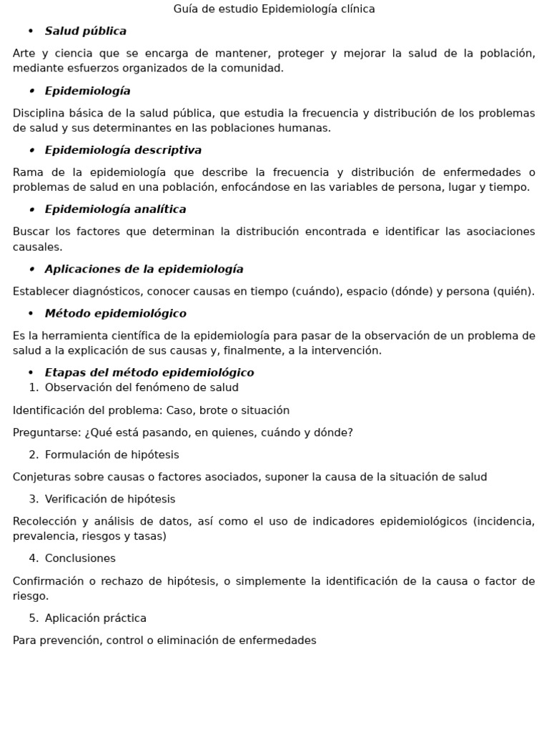GUÍA EPIDEMIO | PDF | Epidemiología | Hipótesis