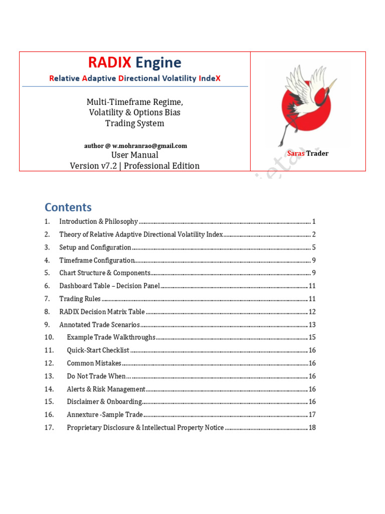 RADIX Engine Trading System Guide | PDF | Day Trading | Market Trend