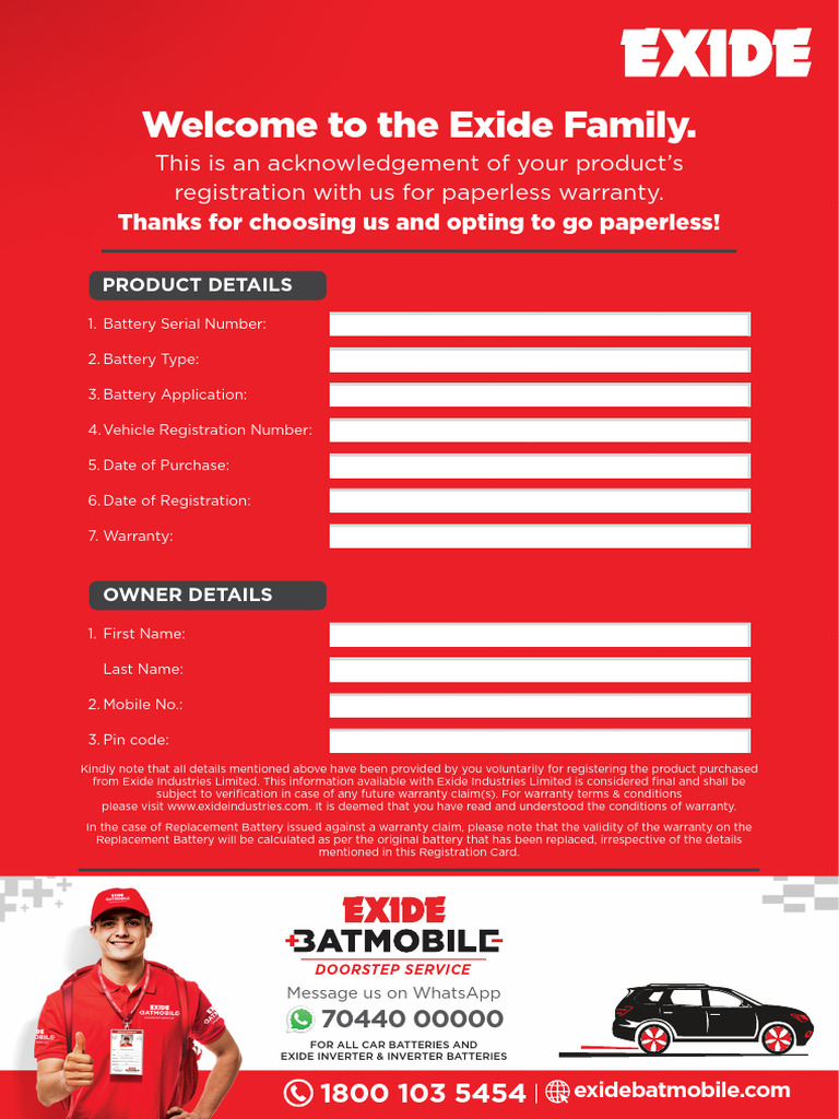 Exide Battery Warranty | PDF