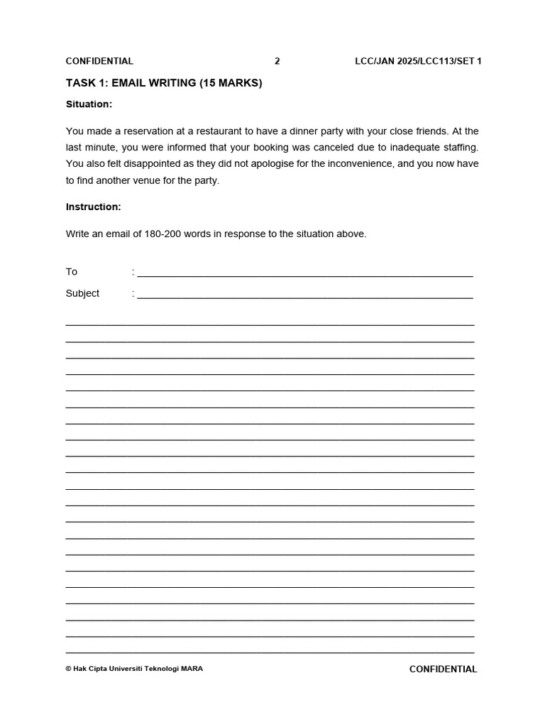 Email and Essay Writing Tasks | PDF