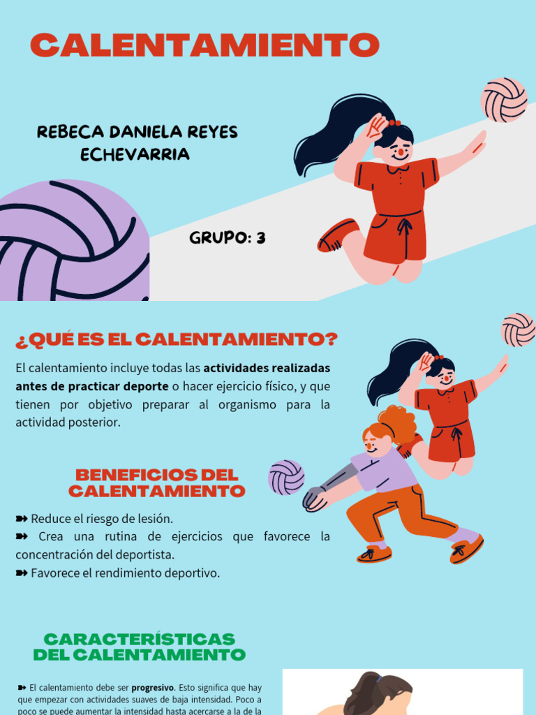 Calentamiento. REBECA REYES | PDF | Flexibilidad (anatomía)