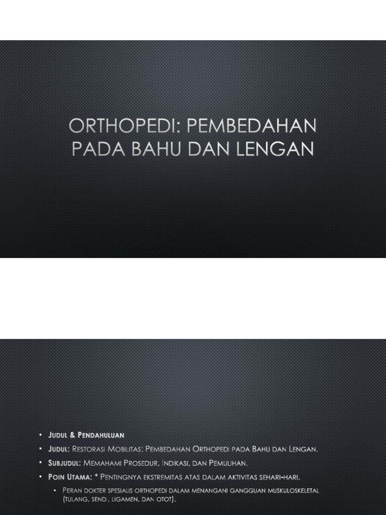 Orthopedi Bedah Pundak | PDF