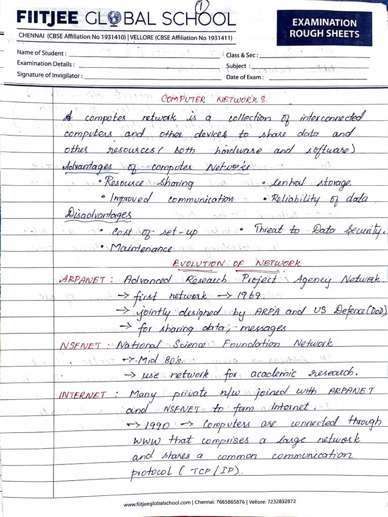 Networks _ Hand Notes | PDF | Qualifications | Educational Assessment ...