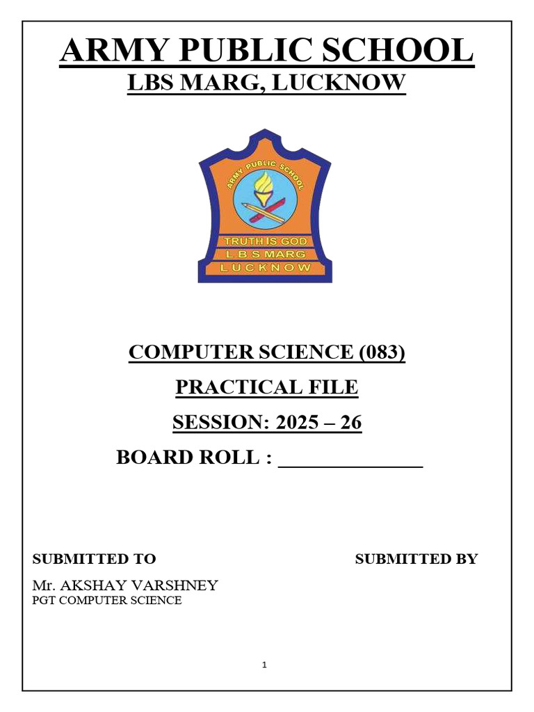 Cs Prac Final File Xii 2025-26 | PDF | Information Retrieval | My Sql