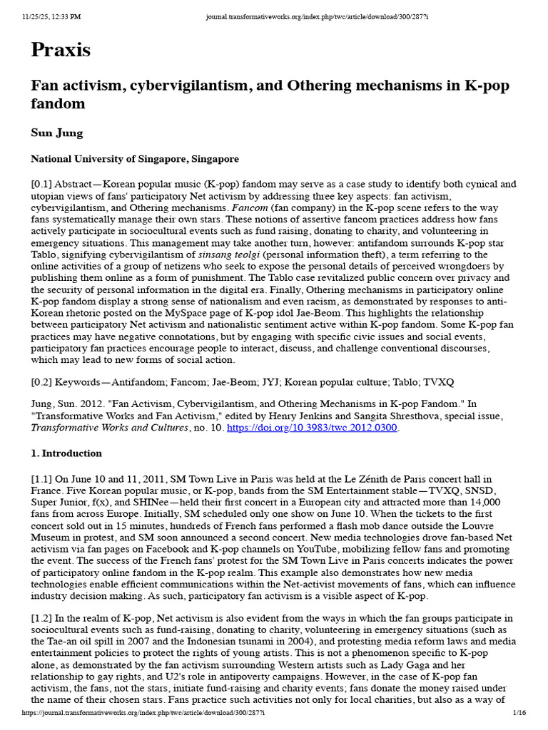 K-pop Fandom: Activism and Cybervigilantism | PDF | Fandom