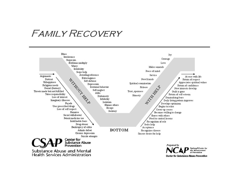 How to support recovery and not addiction - Family Jellinik Chart