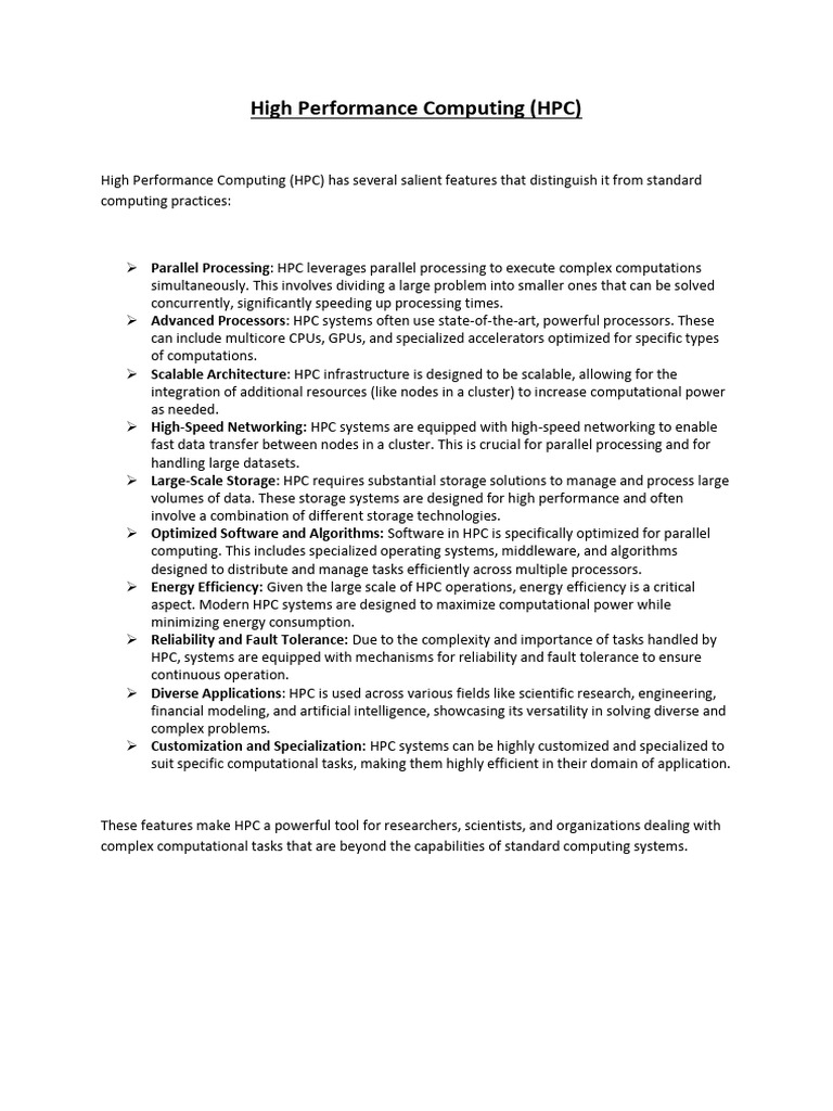 1.1_High Performance Computing | PDF | Cloud Computing | Supercomputer