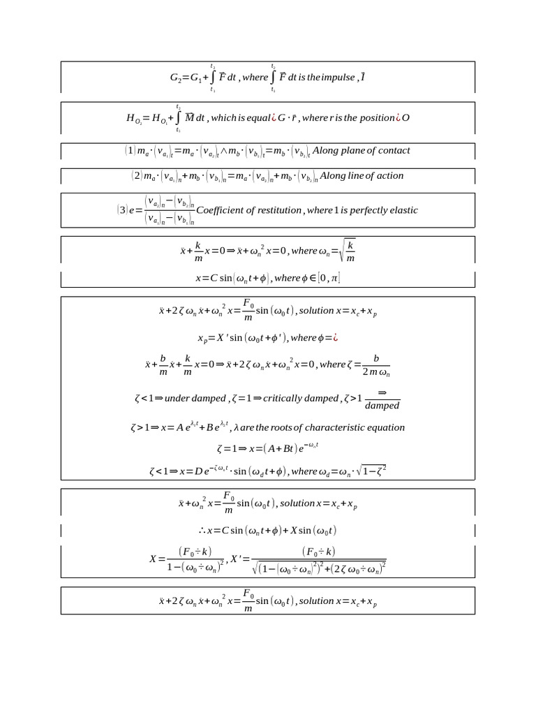 Dynamics and Impulse in Physics | PDF | Mathematical Objects | Equations