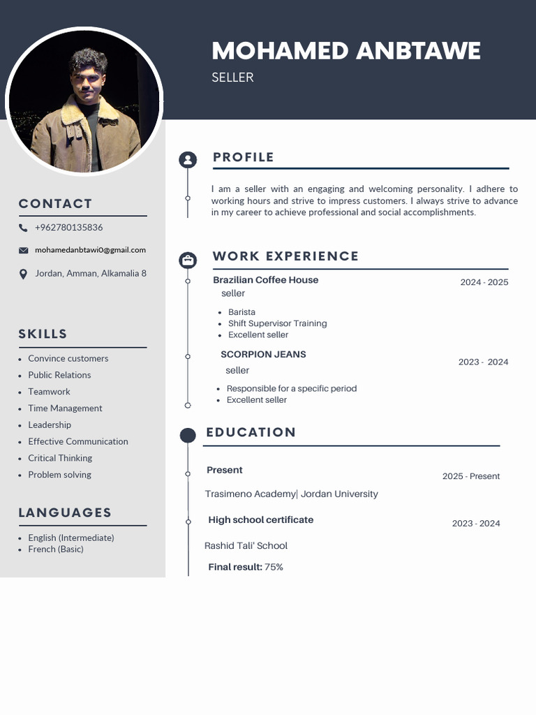 Blue and Gray Simple Professional CV Resume.pdf | PDF