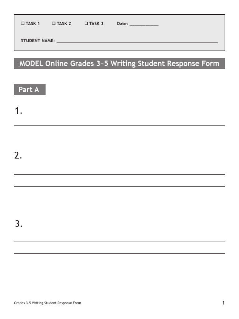 Grades 3-5 Writing Response Form | PDF