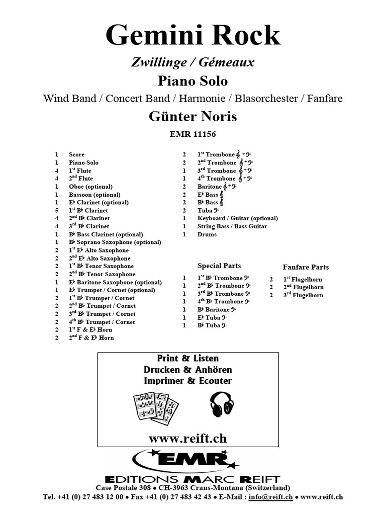 Gemini Rock - Günter Noris 2025 u | PDF | Trombone | Saxophone