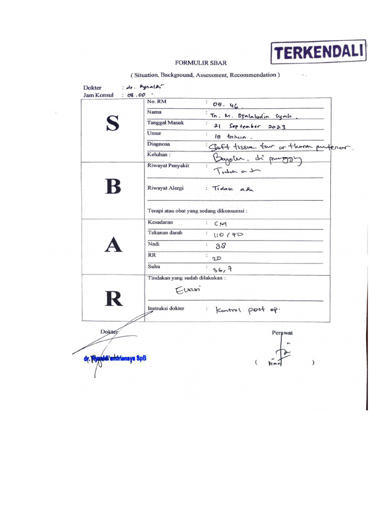 2.2.2.2a Dokumen SBAR Fix | PDF