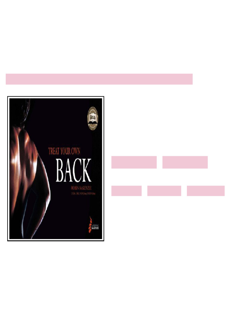 Treat Your Own Back 7th Edition Robin Mckenzie Complete Edition | PDF ...