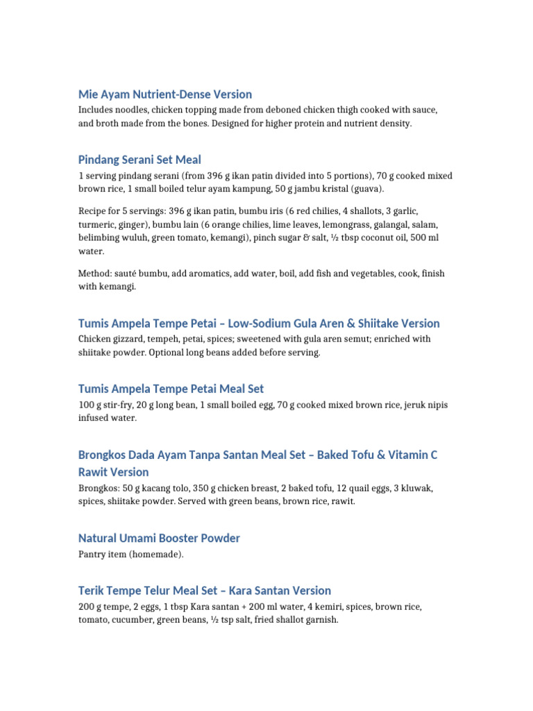 Capsule Menu Recipes | PDF