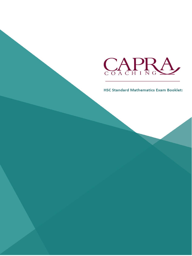 HSC Standard Mathematics: Algebra Exam | PDF | Equations | Algebra