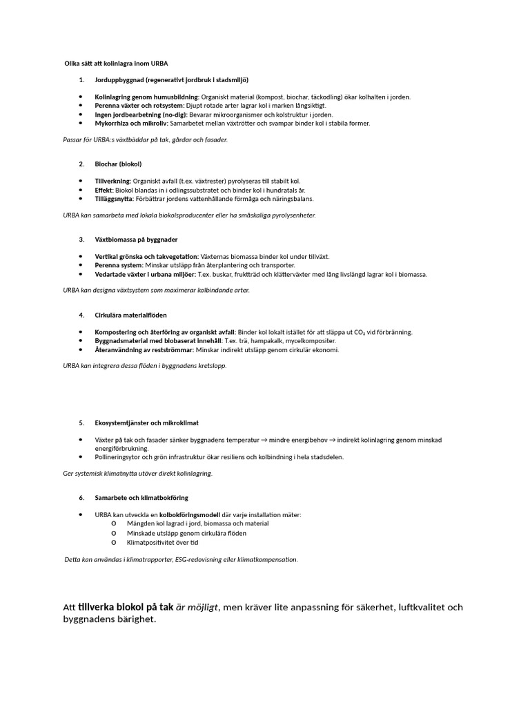 URBAs, Biochar Unit | PDF