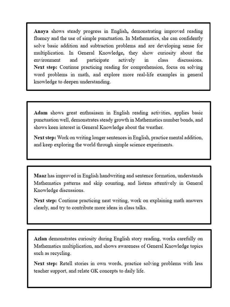 PTM Comments Students | PDF | Reading Comprehension | Knowledge
