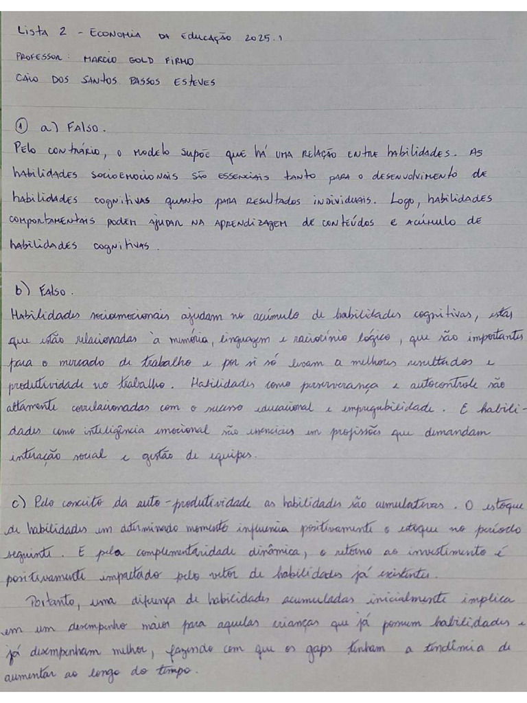Lista 2 - Caio Dos Santos | PDF