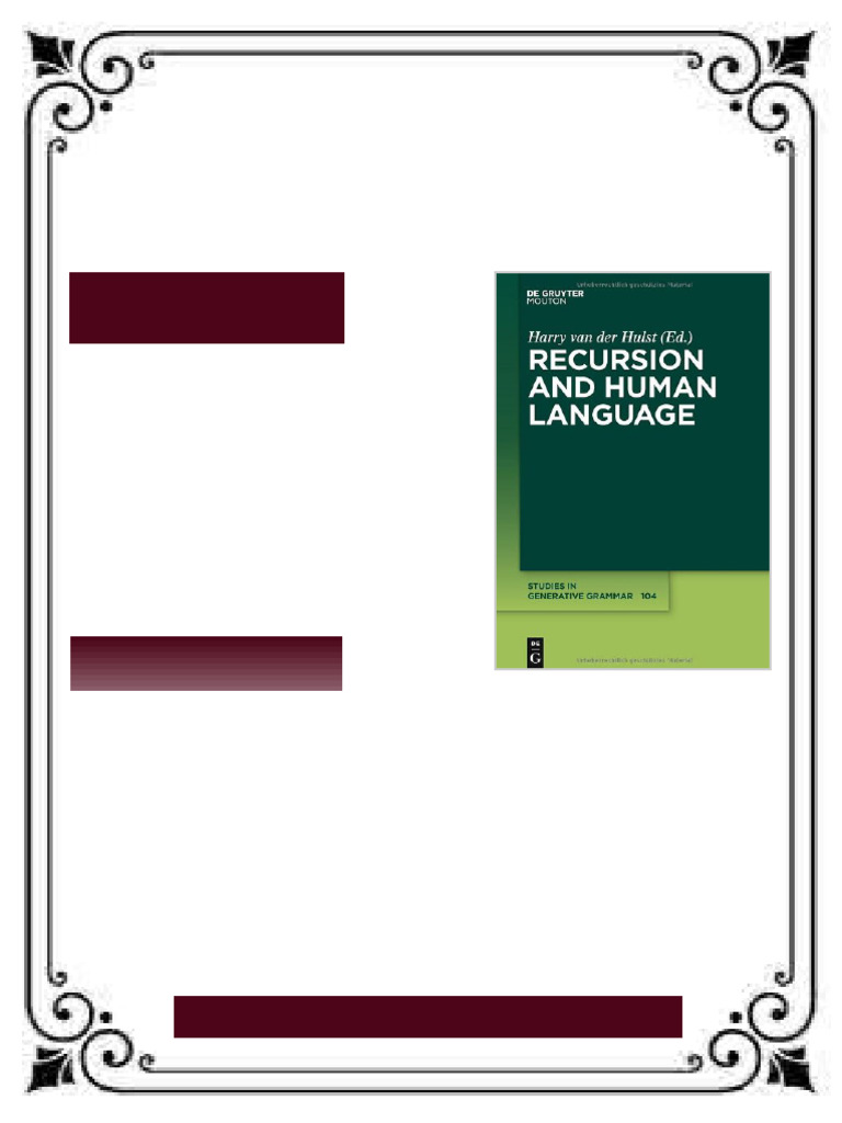 Recursion and Human Language 1st Edition Harry Van Der Hulst ebook ...