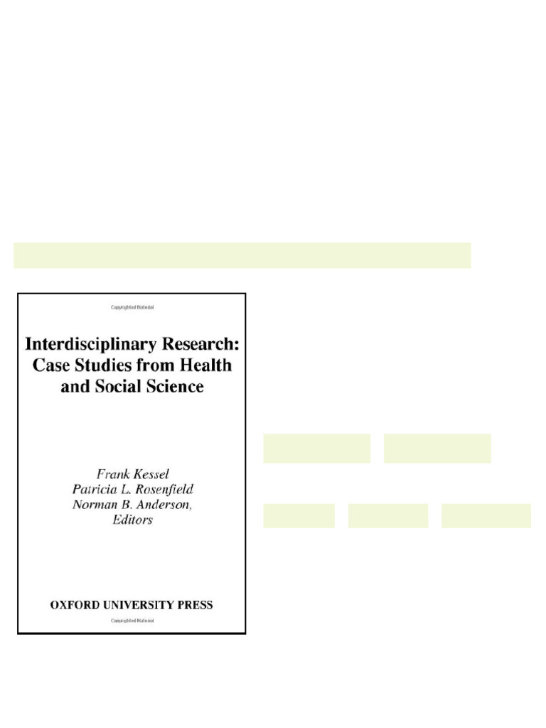 (Ebook) Interdisciplinary Research: Case Studies from Health and Social ...