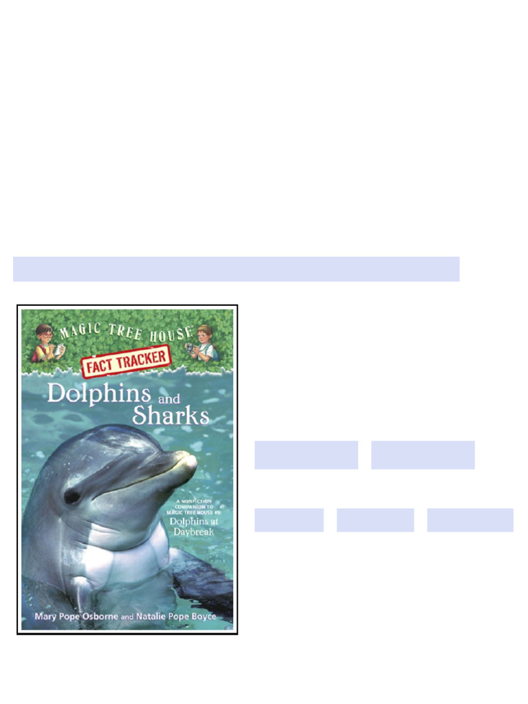 Magic Tree House Fact Tracker 9 Dolphins And Sharks A Nonfiction ...