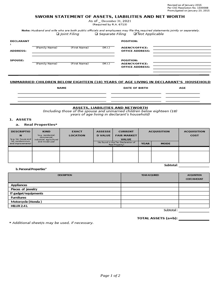 Saln Blank 2023 | PDF