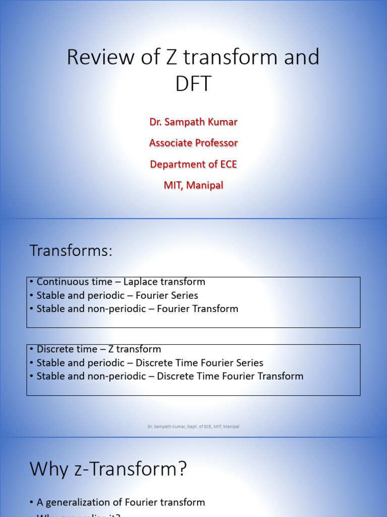 Z Transform and DFT Overview | PDF | Mathematical Physics ...