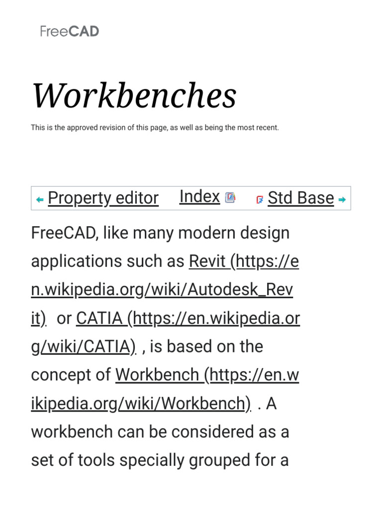 FreeCAD Workbenches Overview | PDF | Computing | Software