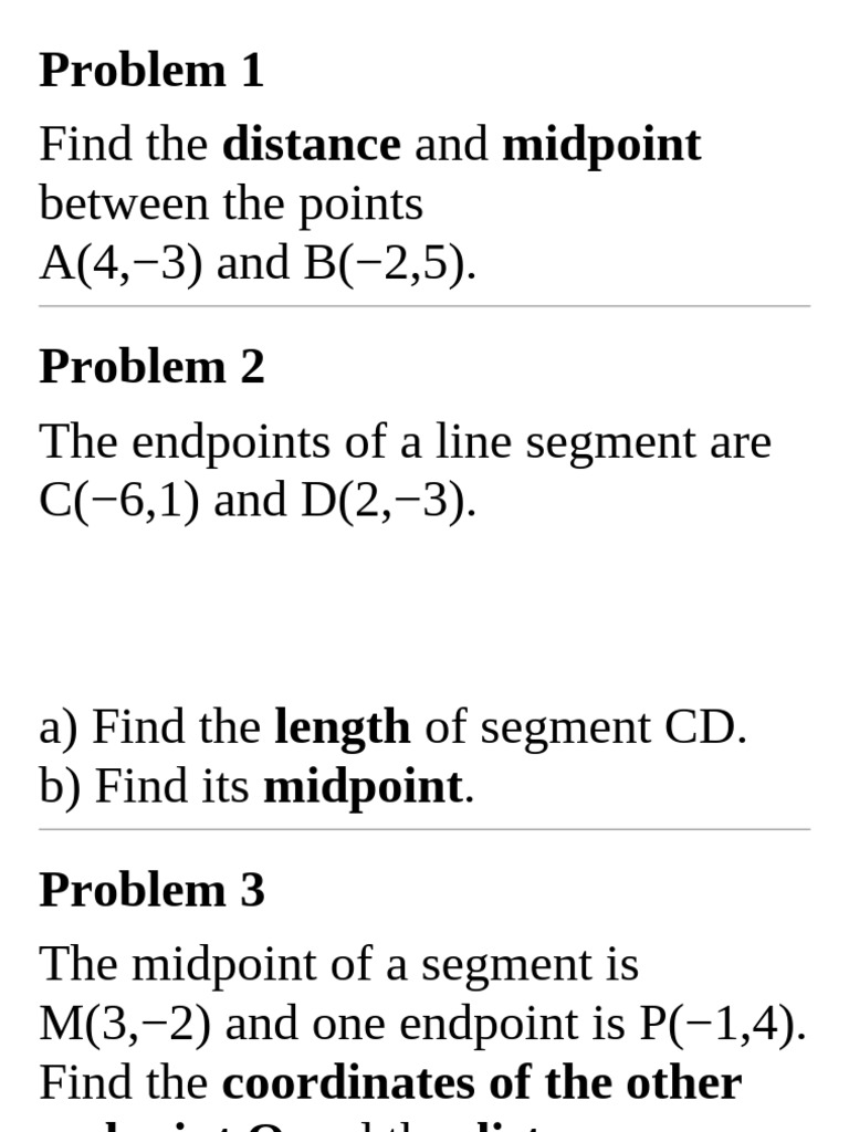 Distance Formula Problem | PDF