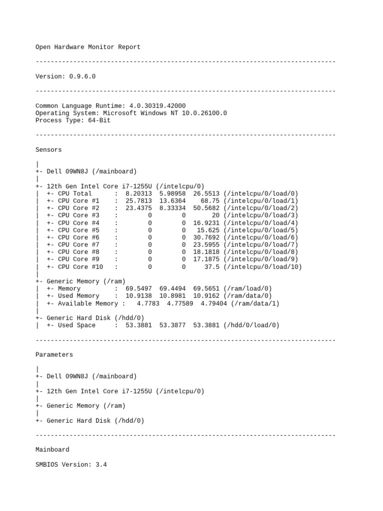 Open Hardware Monitor Report Summary | PDF | X86 Architecture | Intel