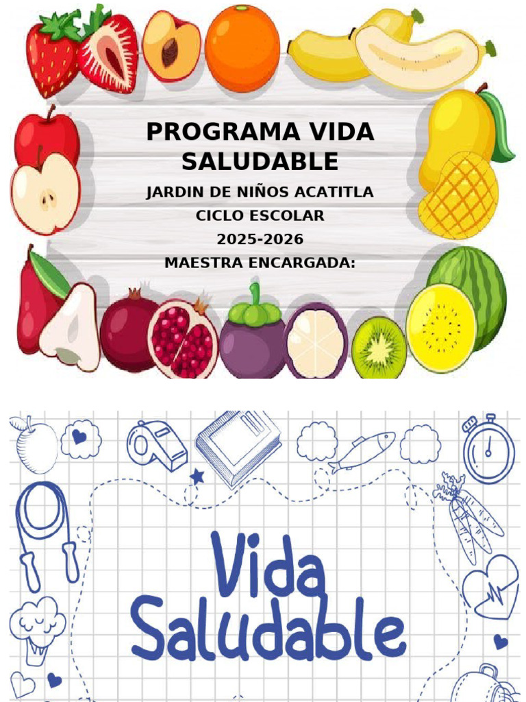Programa Vida Saludable 2025-2026 Acatitla | PDF | Alimentos | Lavado ...