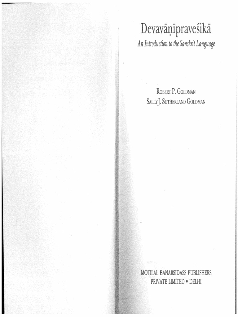 An Introduction to the Sanskrit Language | PDF