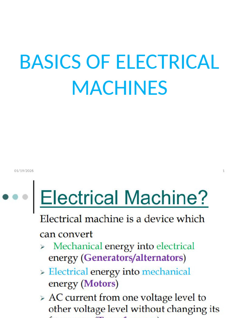Basics of Electrical Machines | PDF