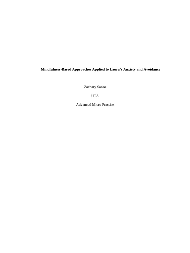 Case Study 4 | PDF | Anxiety | Mindfulness